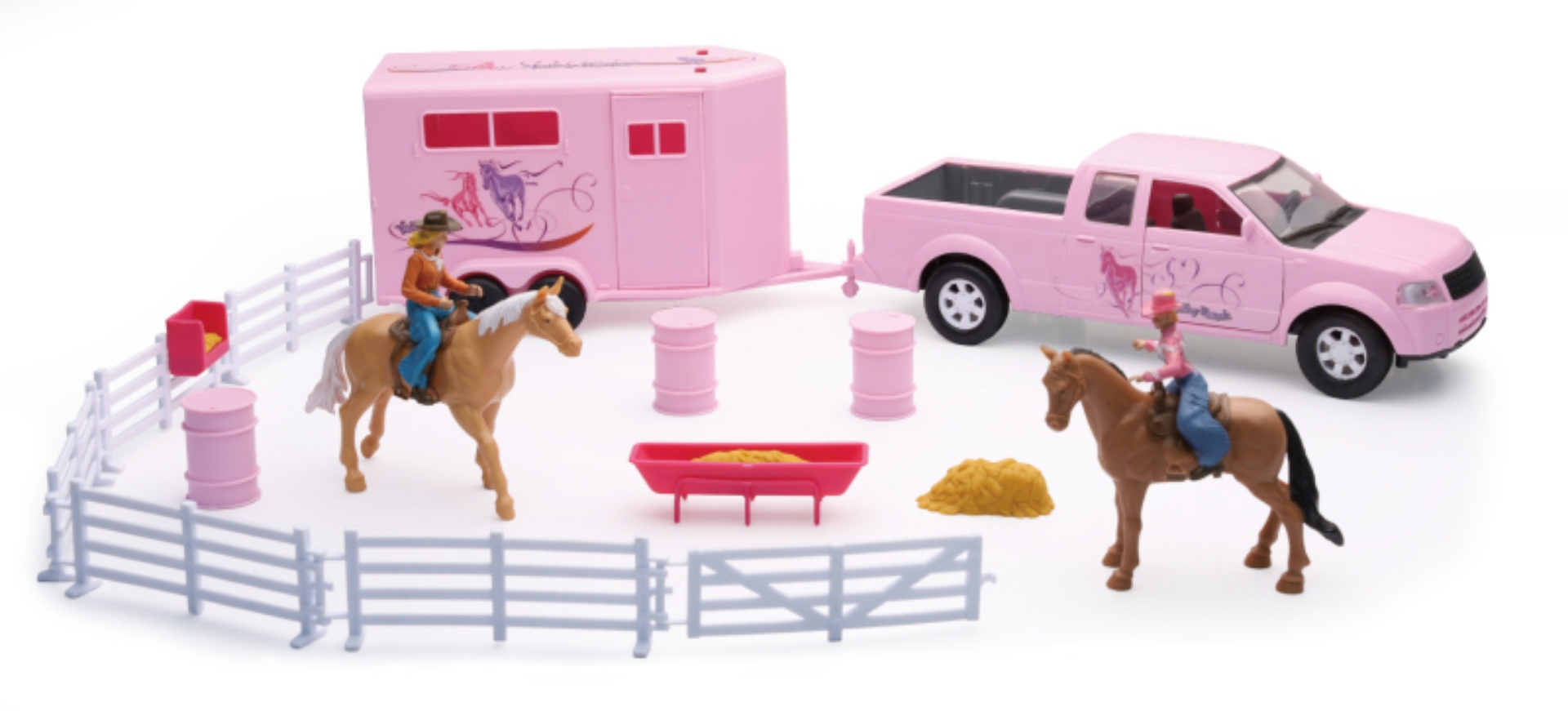 Parts Legion. New Ray Toys Valley Ranch Set with Pink Pickup Truck and ...